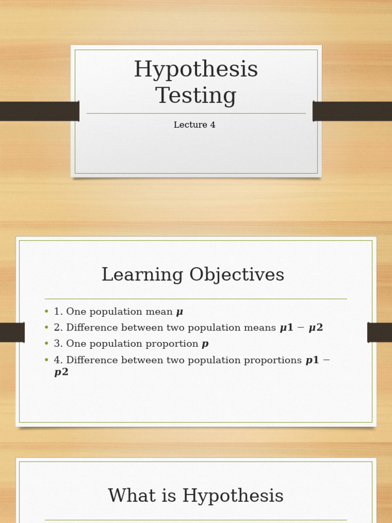 4b. Lecture Four - Hypothesis Testing (B) | PDF