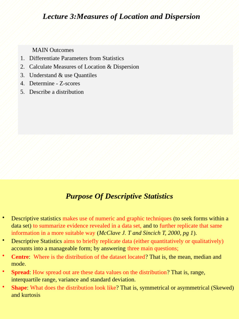 Lecture Three - Measures of Location | PDF