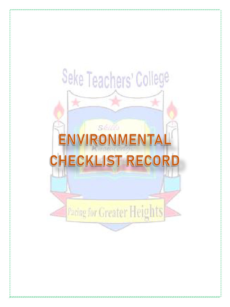 ENVIRONMENTAL CHECKLIST RECORD | PDF