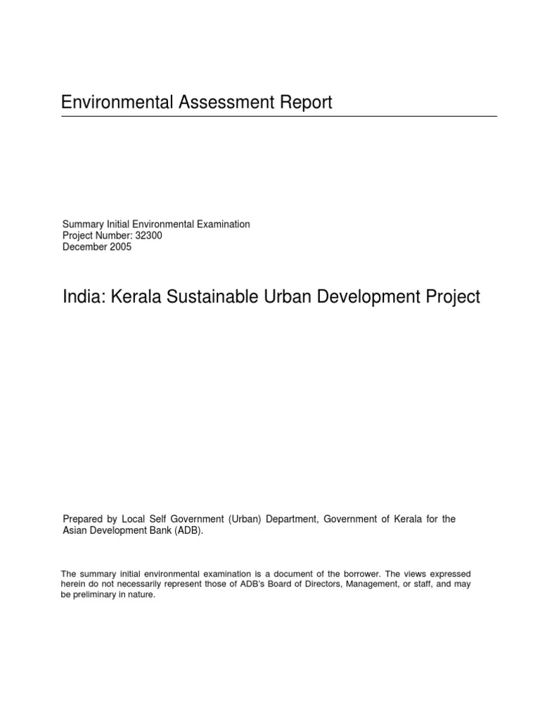 Kerala Sustainable Urban Development Report | PDF | Water Resources ...