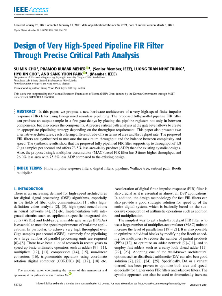 Design_of_Very_High-Speed_Pipeline_FIR_Filter_Through_Precise_Critical_Path_Analysis | PDF