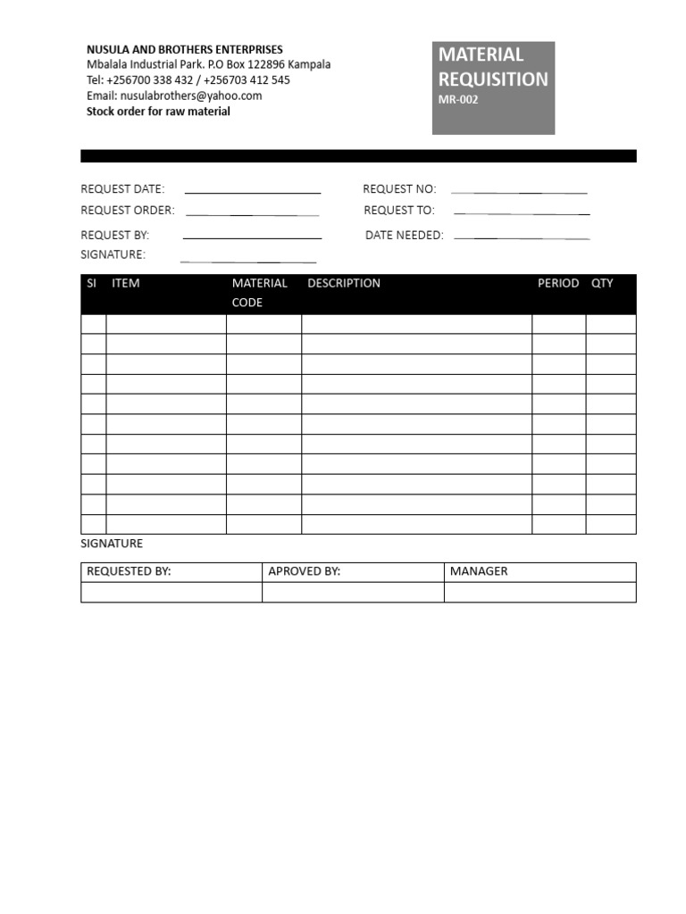Requisition Form | PDF