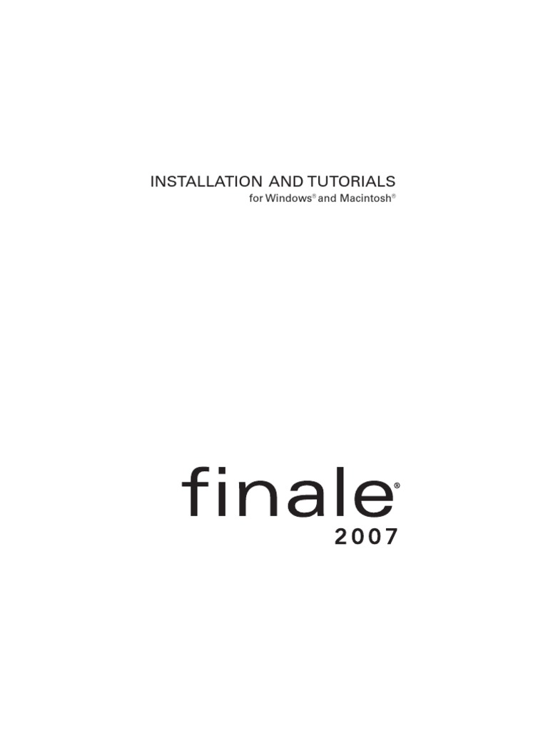 Finale 2007 Tutorial English | PDF | Installation (Computer Programs) | Usb
