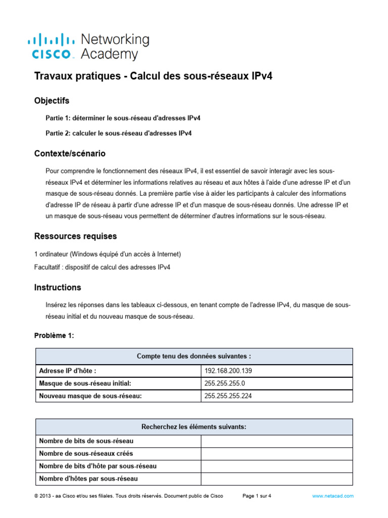 1 11 6 6 Lab Calculate Ipv4 Subnets Pdf
