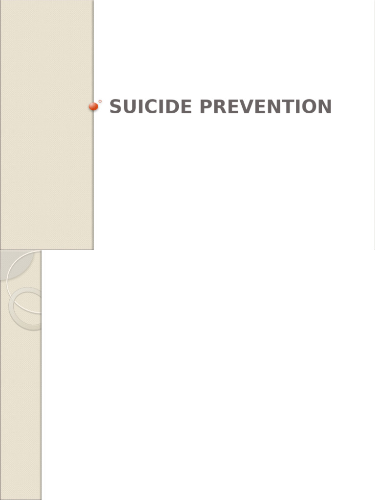 Suicide Prevention | PDF