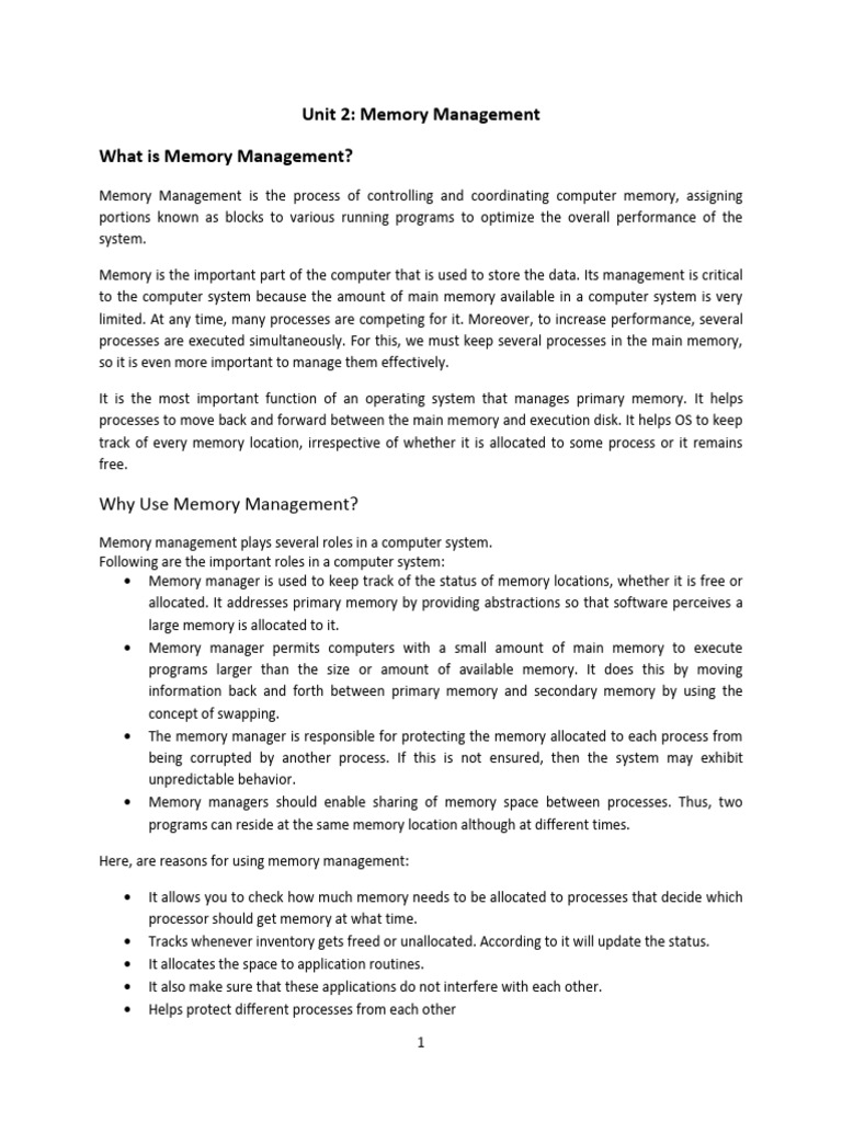 OS BCA II Unit 2 | PDF