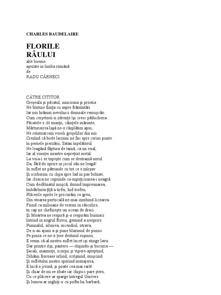 Baudelaire, Charles-Pierre - Florile Rãului | PDF