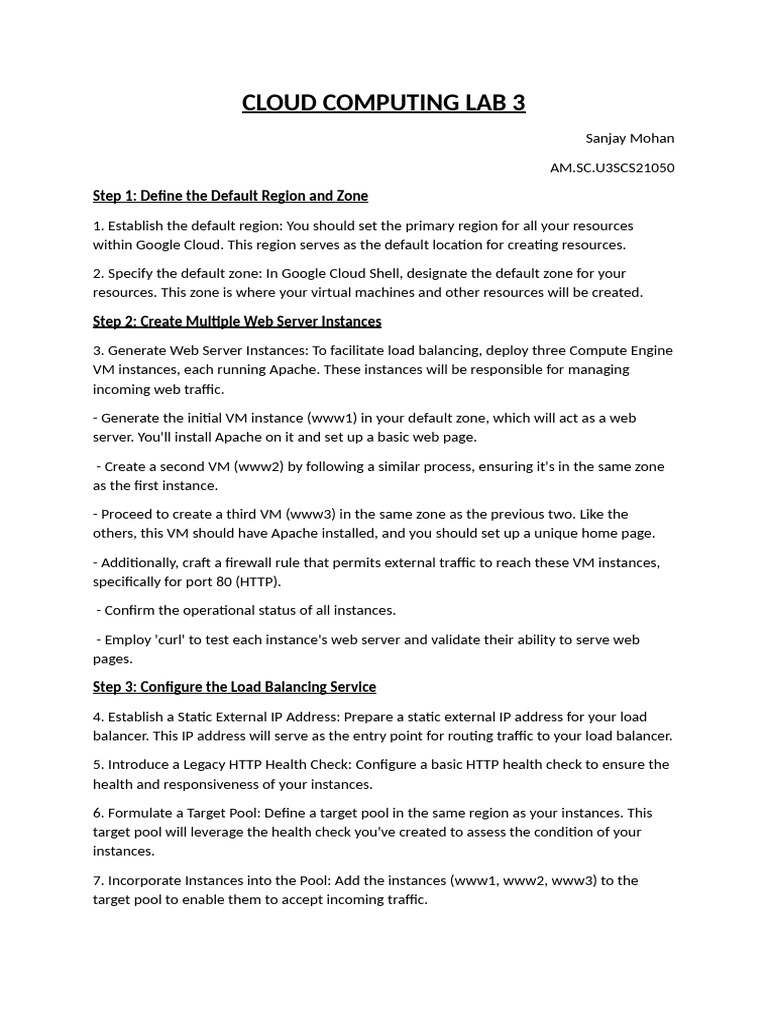 Cloud Computing Lab 3 | PDF