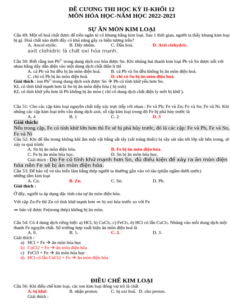 De Cương 12-K 2 | PDF