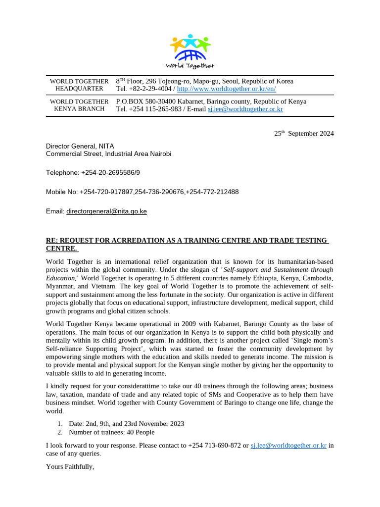 Official Letter - NITA 20230724 | PDF