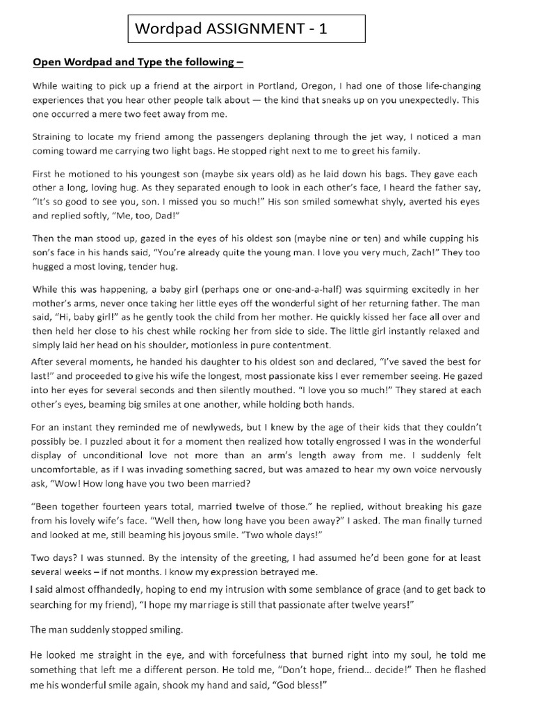 Wordpad Assignment | PDF