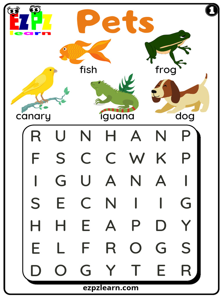 Pets Word Search Set 1 | PDF