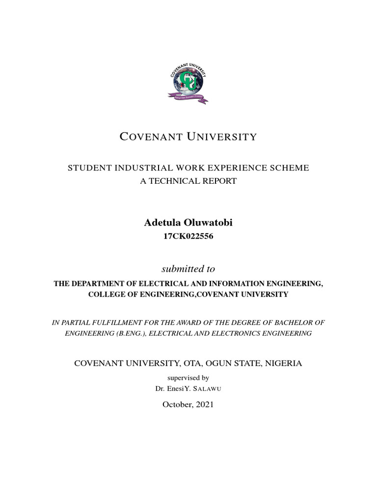 Report On Student Industrial Work Experience Program For 2021 by | PDF