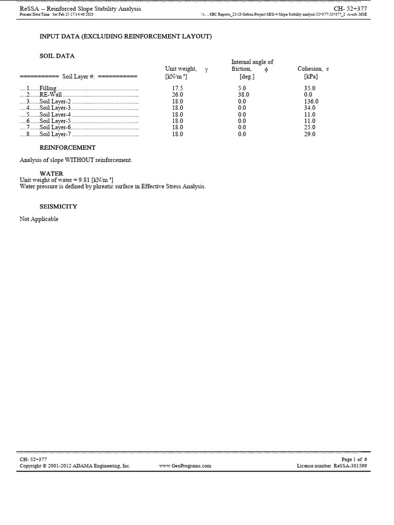 Annexure-1 Slope Stability Analysis Reports (52+377 - 2 A-Sub.) | PDF ...