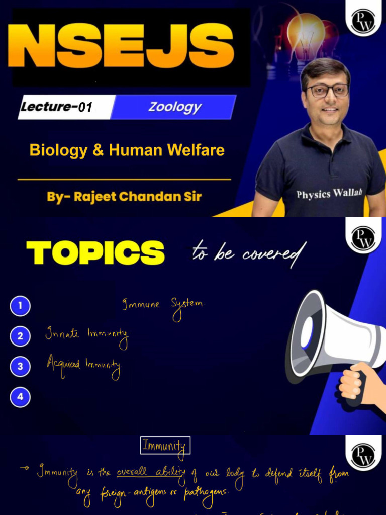 Biology & Human Welfare 01 - Class Notes - NSEJS Batch 2024 | PDF