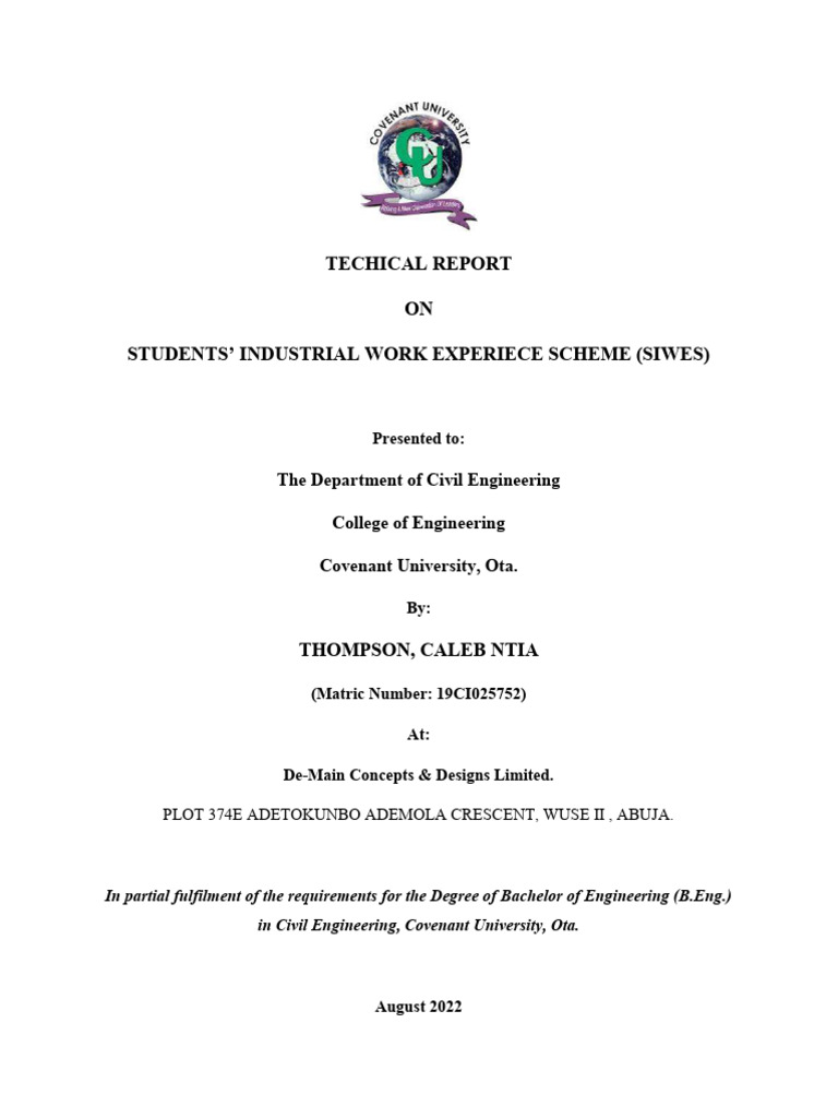 Siwes Report | PDF