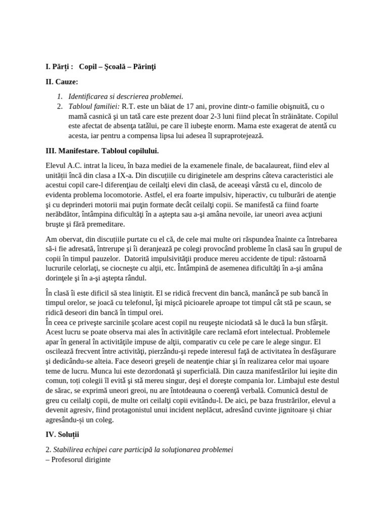 Proiect de Lectie Familie - Scoala-Copil | PDF