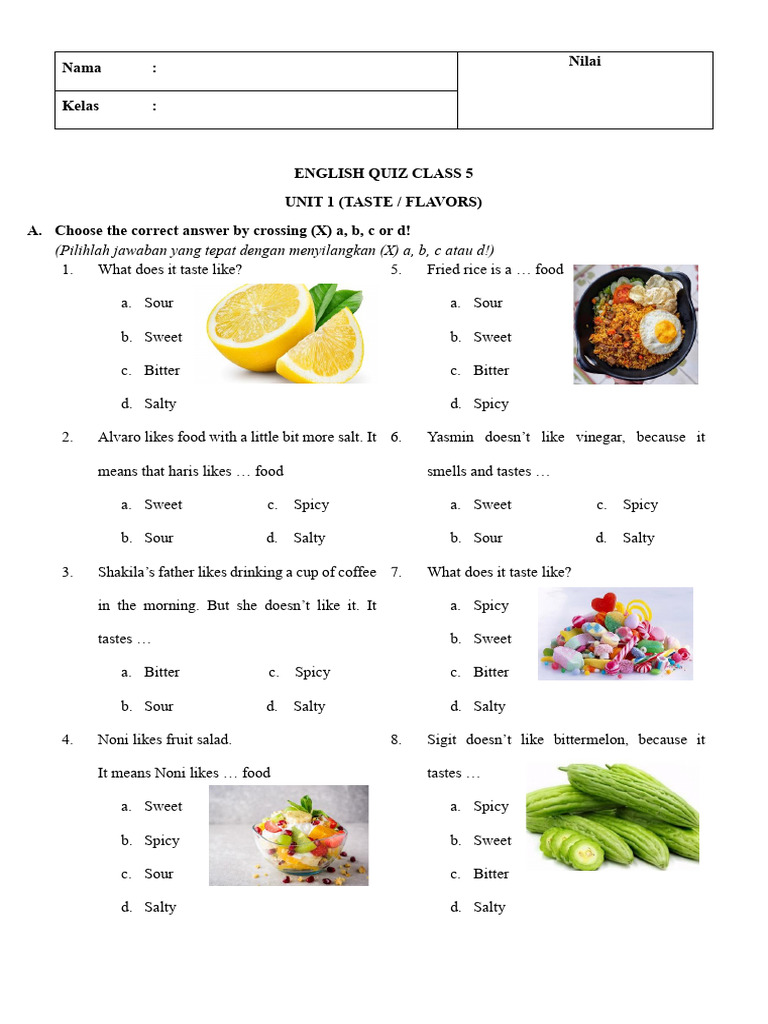 Kelas 5 Quiz Unit 1 Pdf