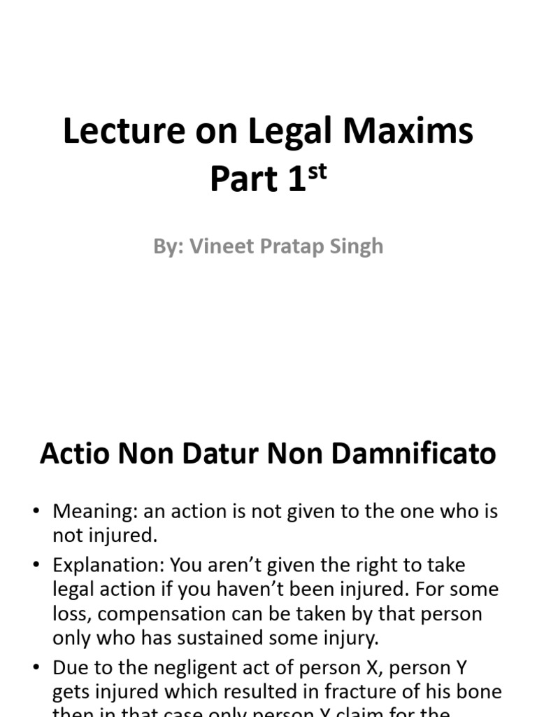 1827lecture On Legal Maxims Part 1 | PDF