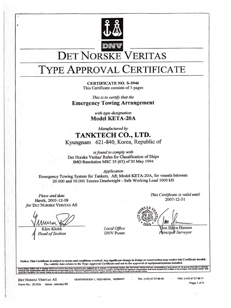 ETA Class Approval | PDF