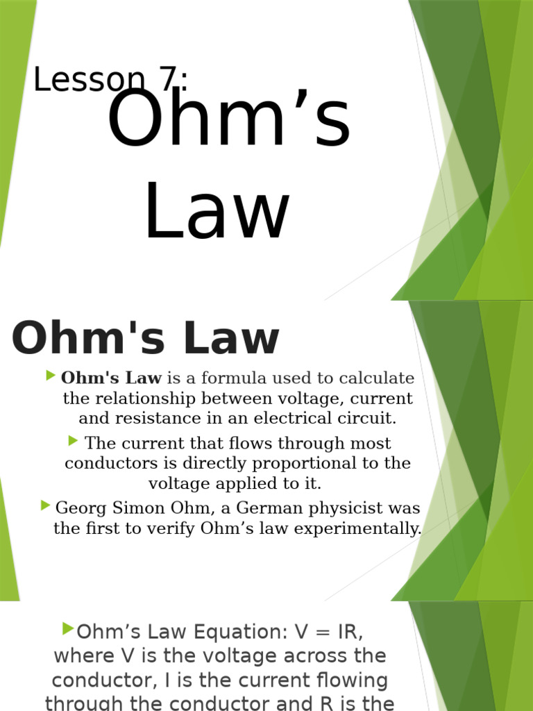 Lesson 7 Ohm's Law | PDF