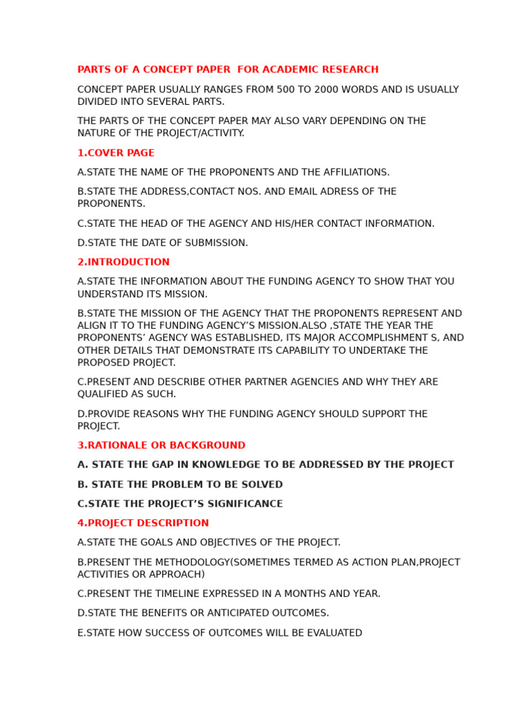 Academic Research Concept Paper Guide | PDF | Methodology | Data