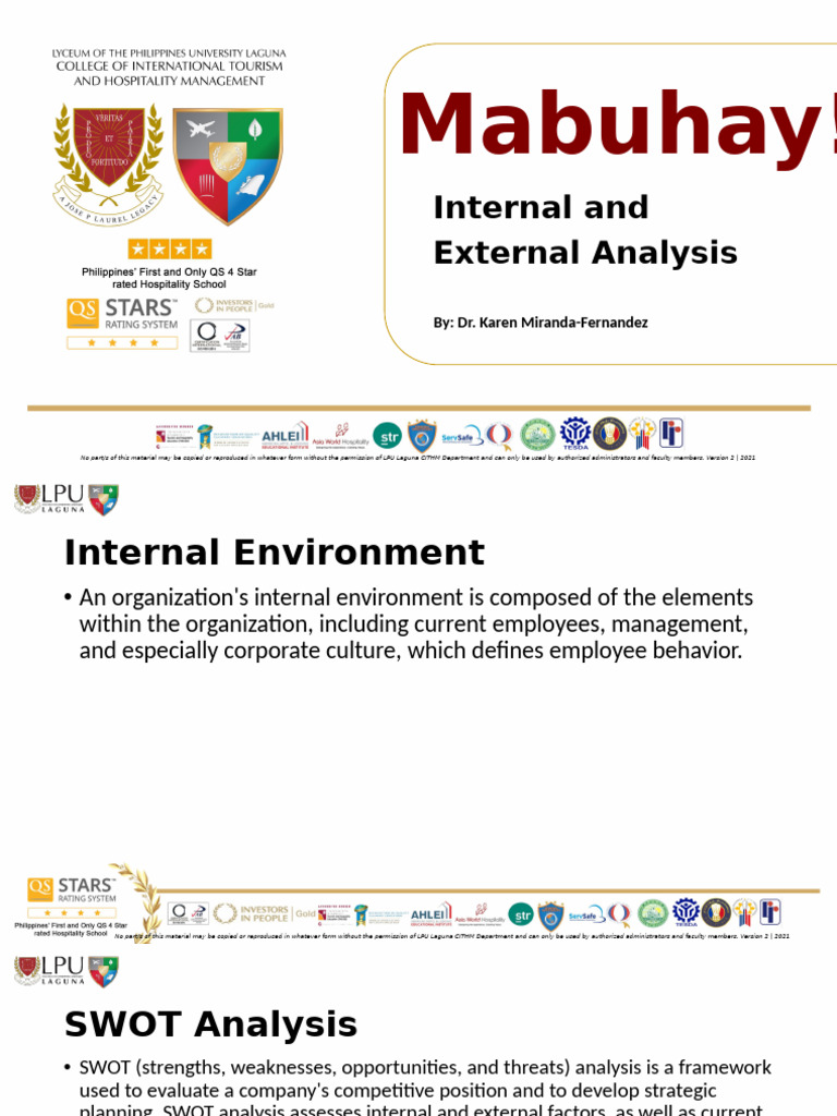 Internal and External Analysis | PDF | Swot Analysis | Economies