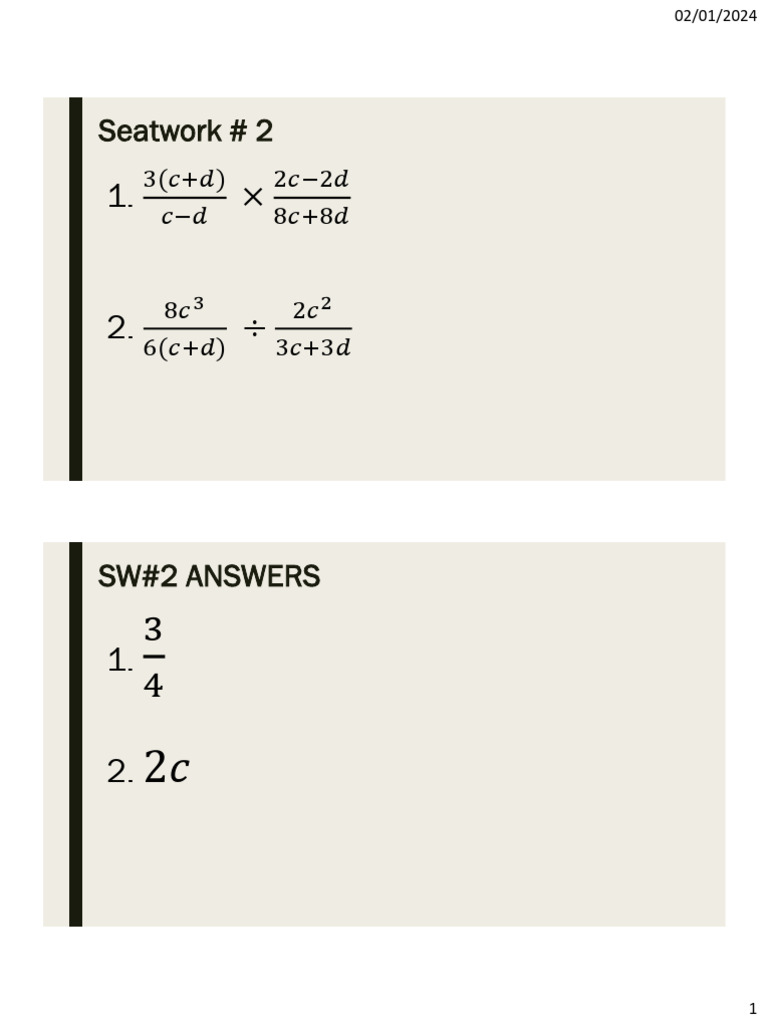 Algebraic Fractions p2 | PDF