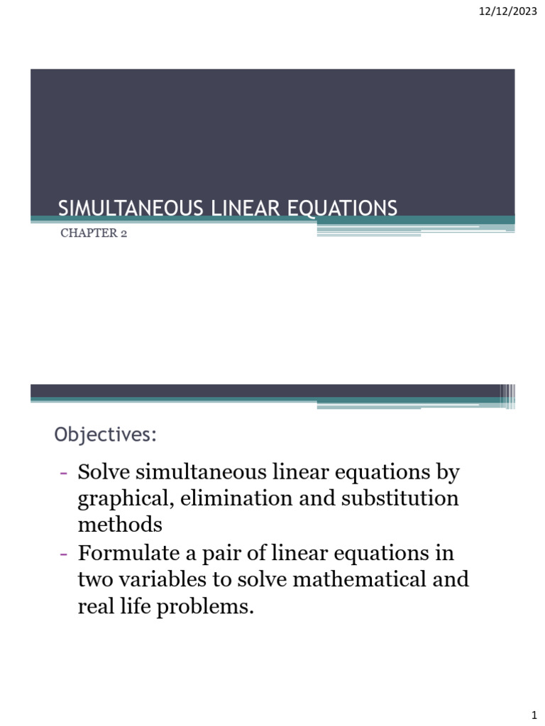 Linear Equation | PDF