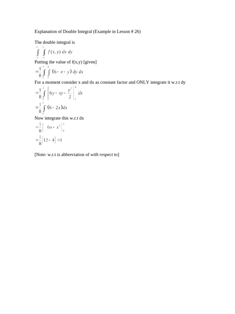 Explanation of Double Integral | PDF
