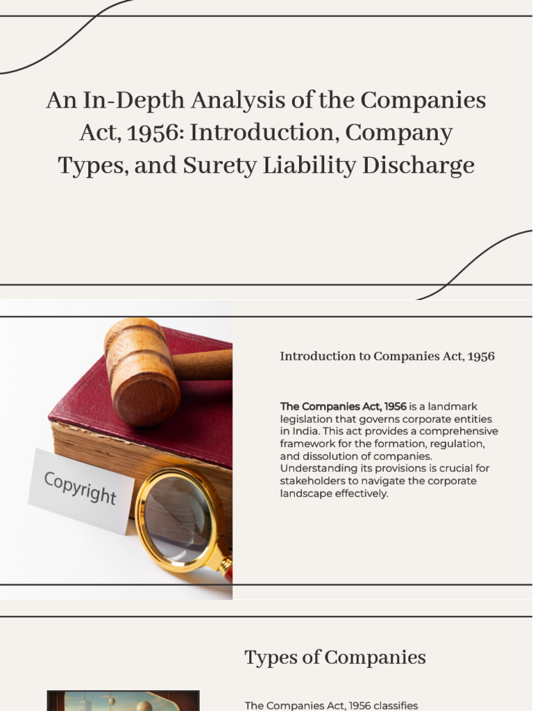 Slidesgo An in Depth Analysis of The Companies Act 1956 Introduction ...