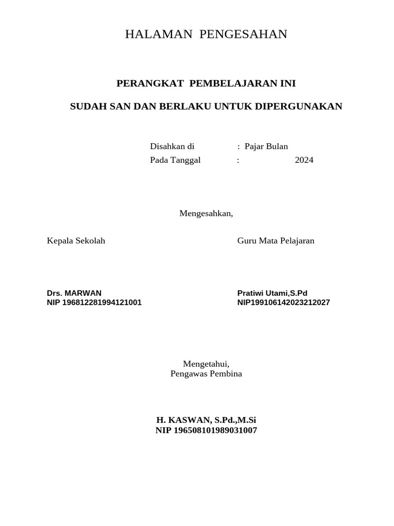 Lembar Pengesahan | PDF