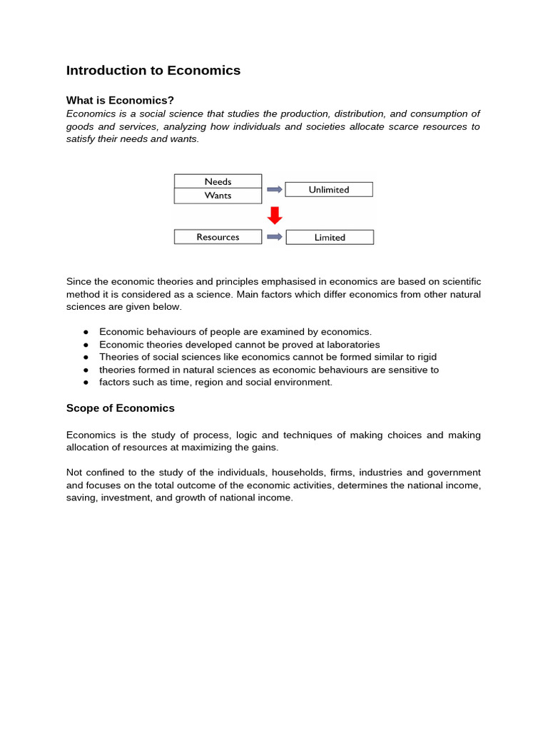 Introduction To Economics | PDF