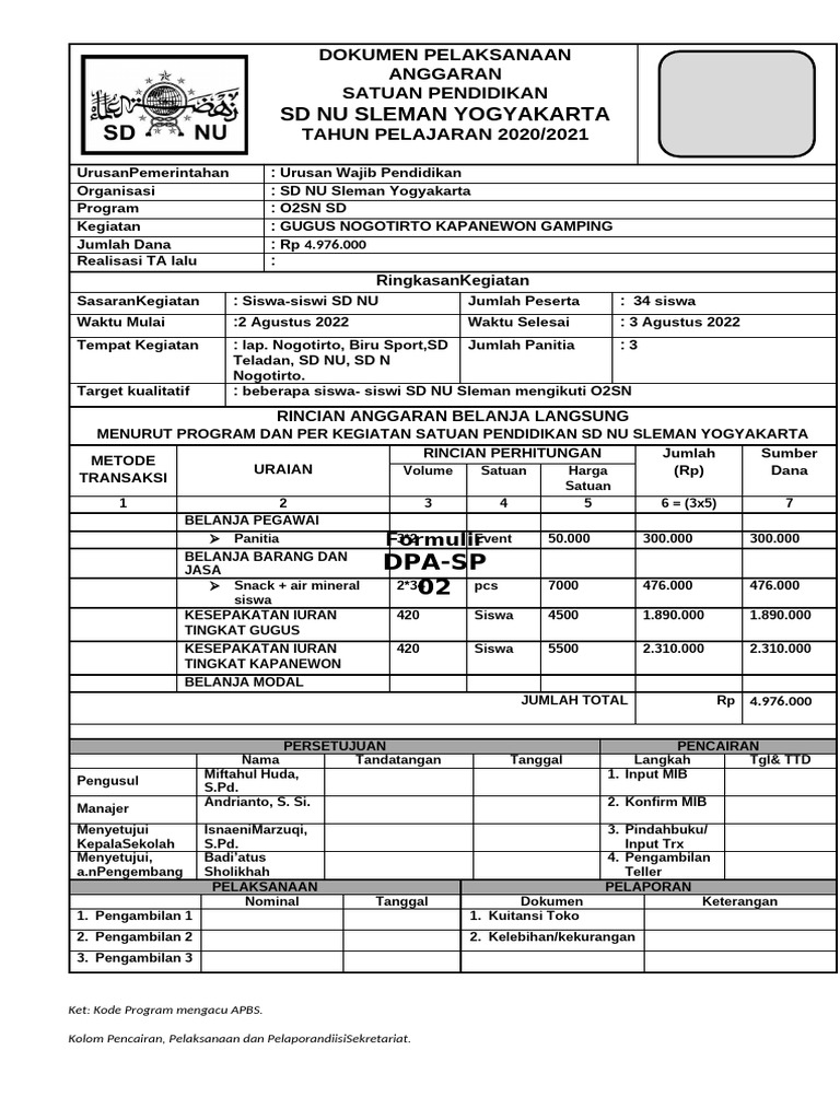 Dpa O2sn SD Agustus 2022 | PDF