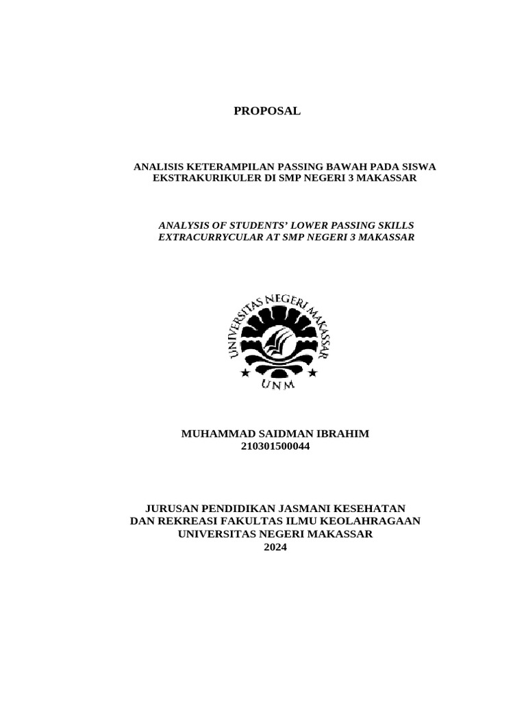 Proposal Muhammad Saidman Ibrahim (SMP 3 Makassar) | PDF