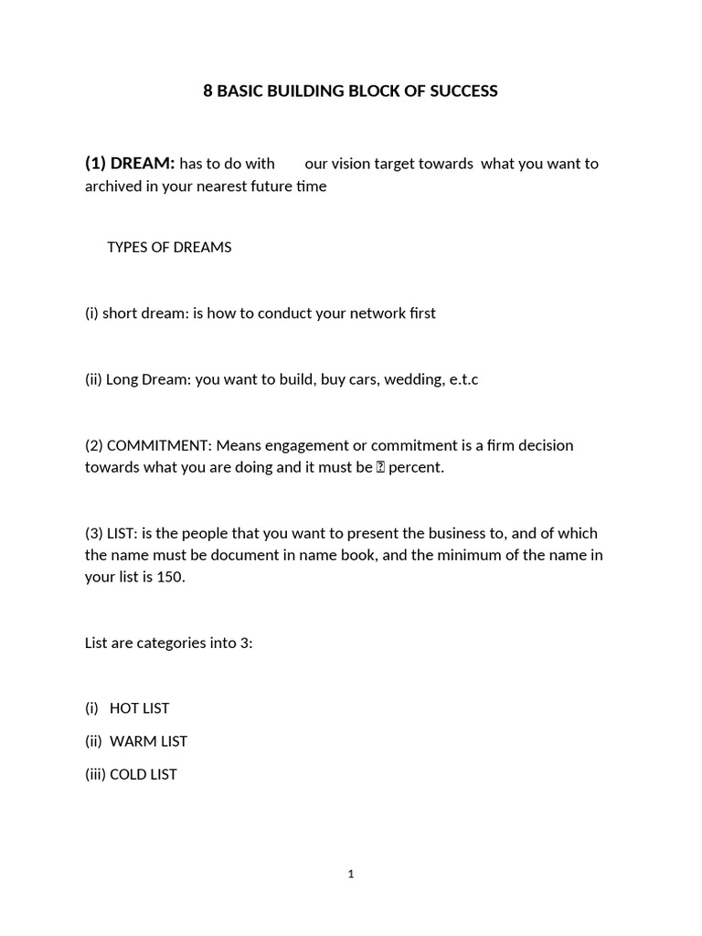 8 Basic Building Block 2-1 | PDF | Multi Level Marketing | Business