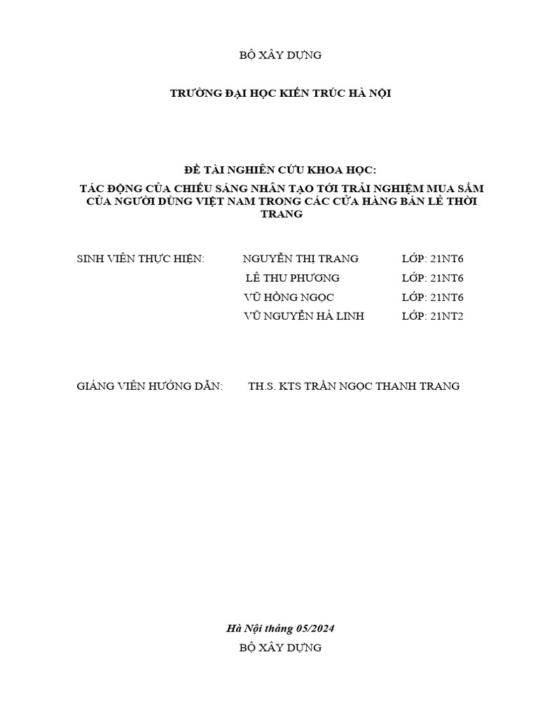 Trường Đạ Ọ Ế Ộ: IH CKI N Trúc Hà N I | PDF