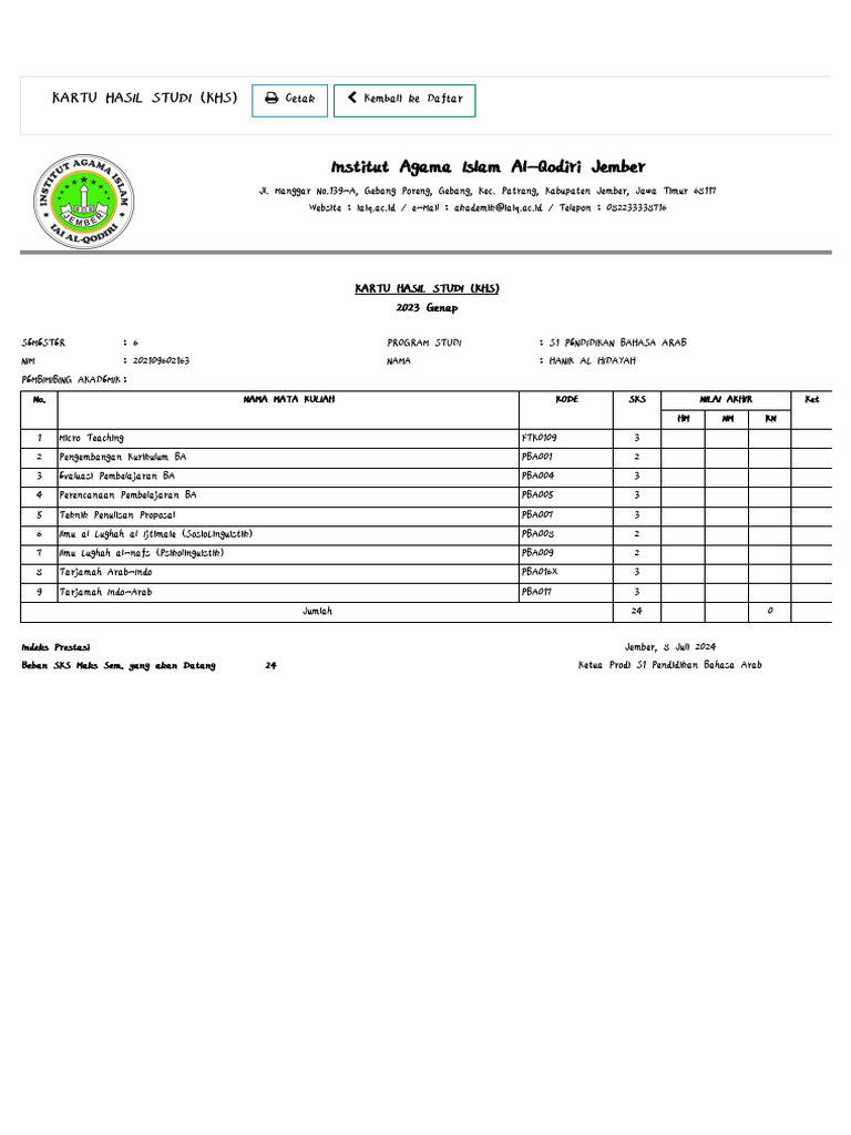 KHS Semester 6 | PDF