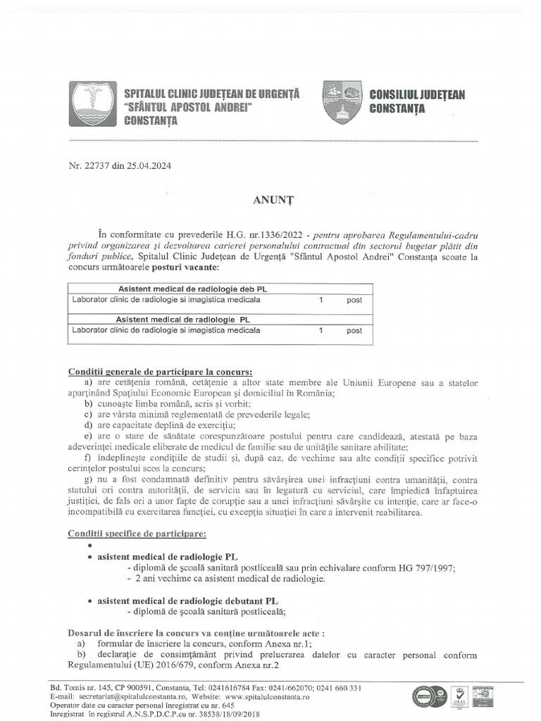 Anunt Concurs Radiologie | PDF
