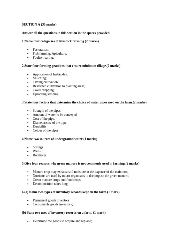 Kcse-2018-Knec-Agri-Pp1 MS | PDF | Agriculture | Soil
