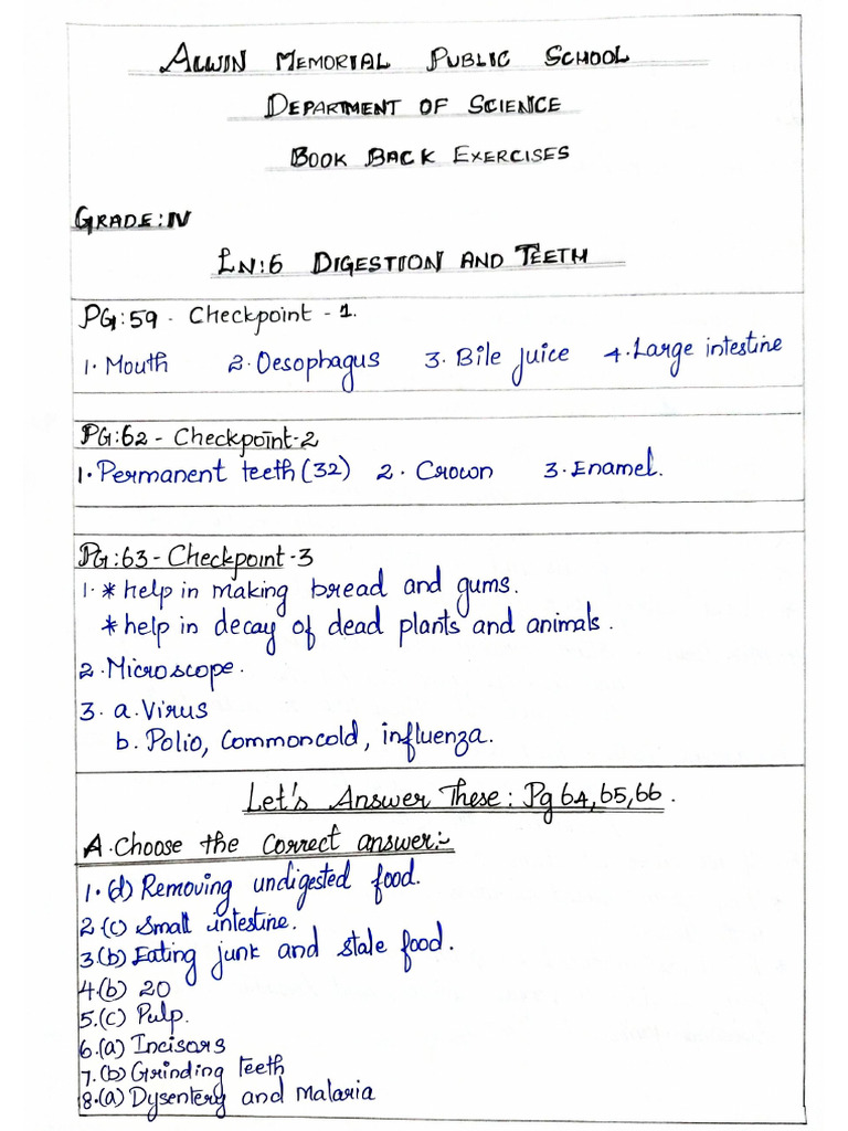 Grade -4 lesson -6&7 book back exercises | PDF
