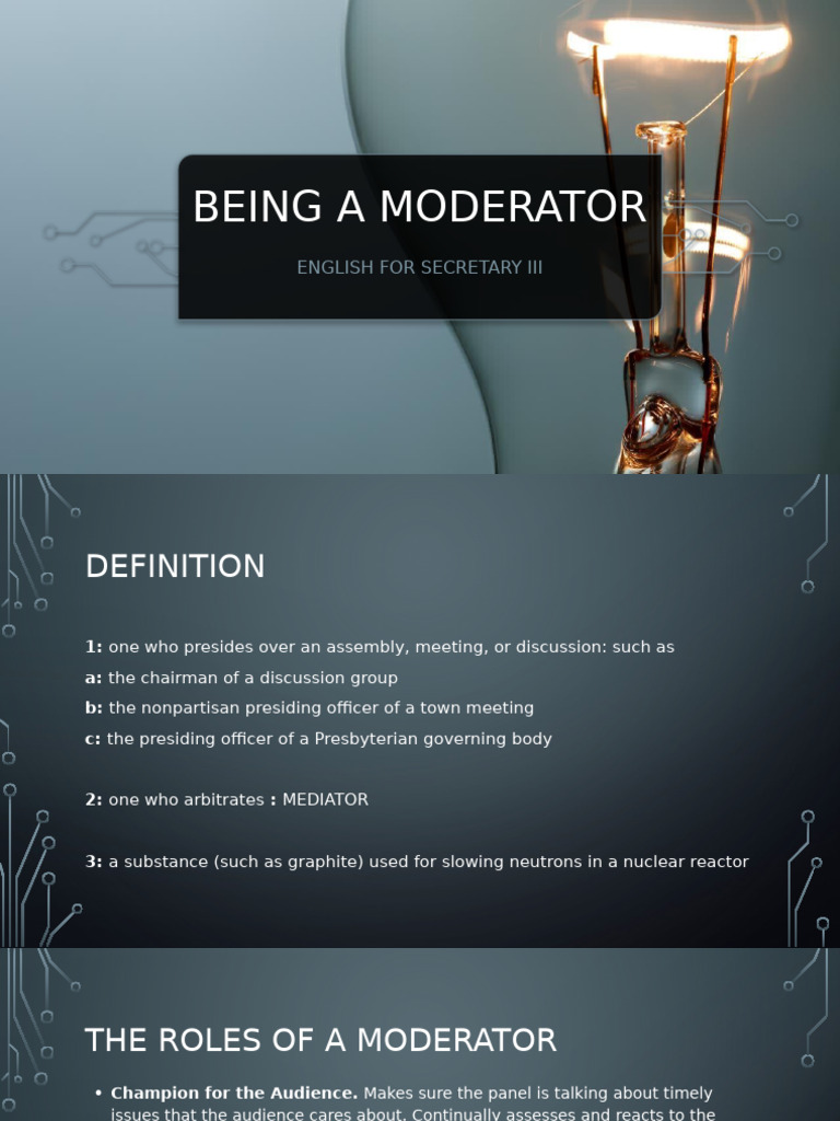 Being A Moderator | PDF