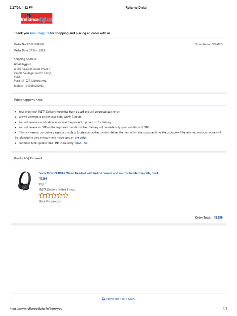 Reliance Digital-HeadPhone | PDF