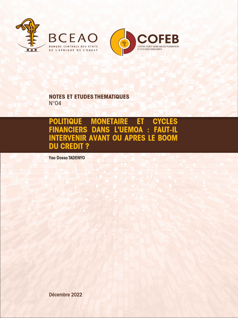 NET 2022 - Politique Monétaire Et Cycle Financier - 0 | PDF