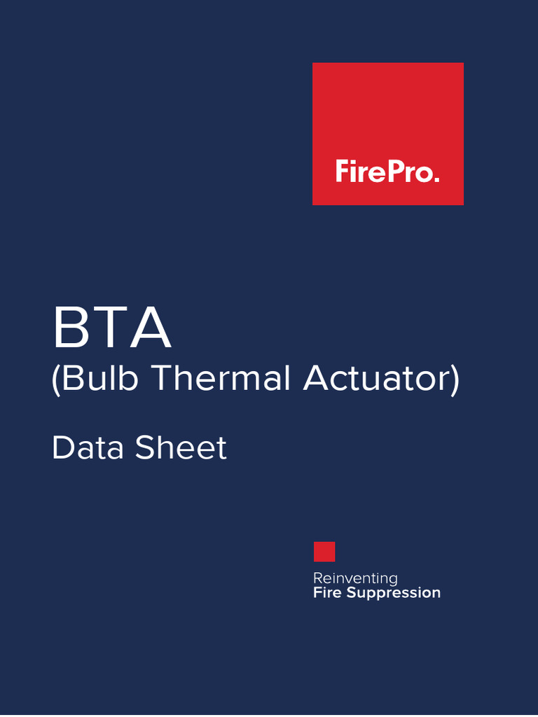 Bulb Thermal Actuator Bta Data Sheet | PDF