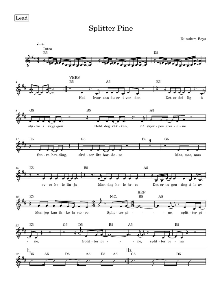Splitter Pine - Lead | PDF