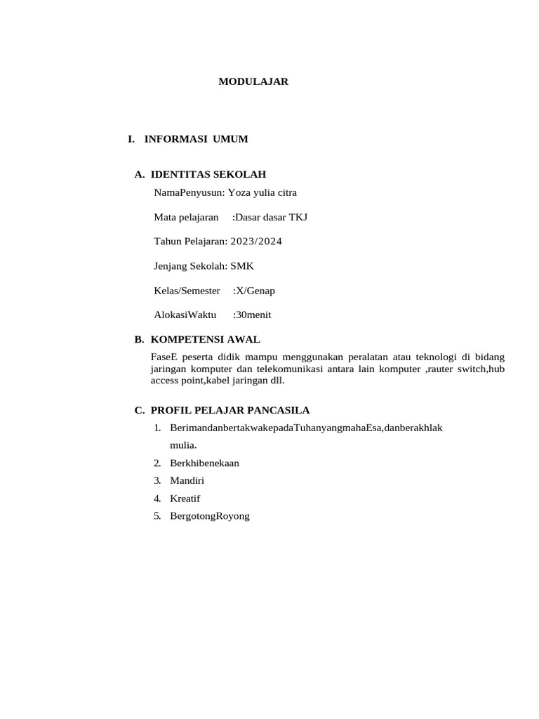 Modul Yoza Yulia Citra | PDF