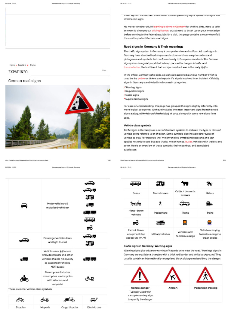 German Road Signs - Driving in Germany | PDF