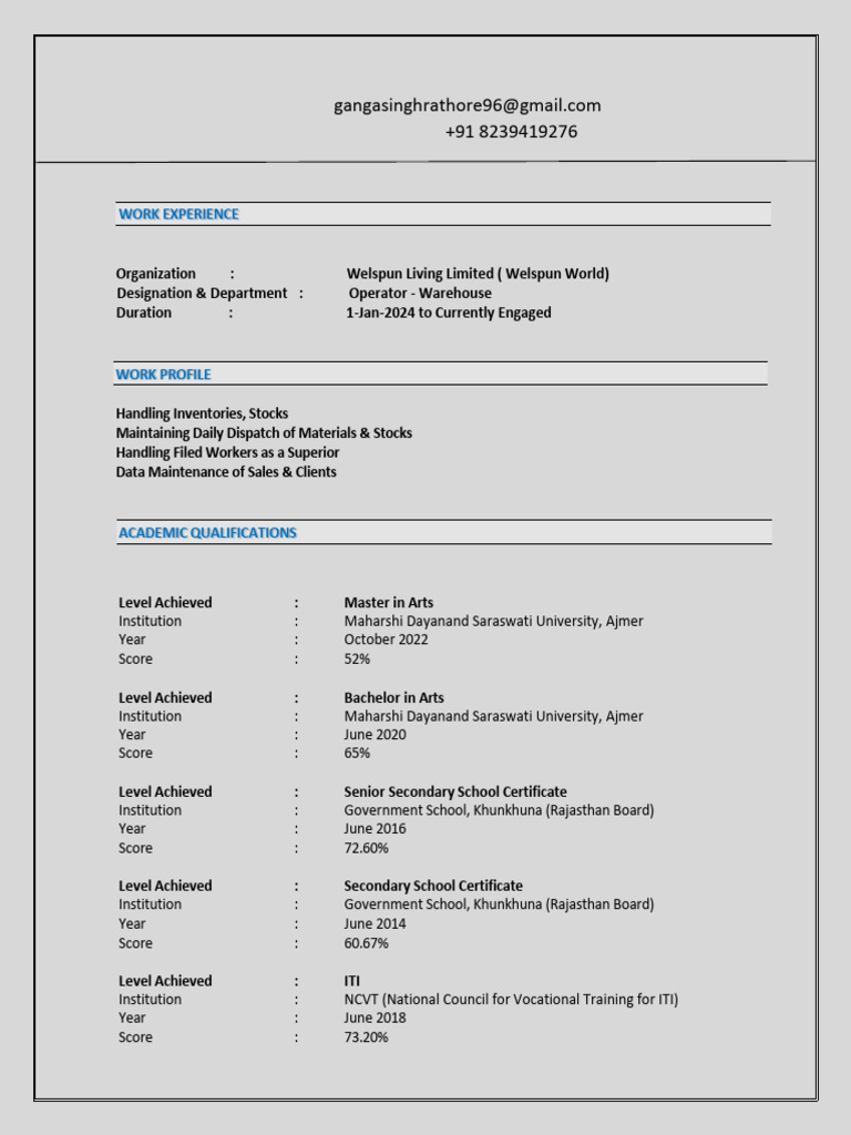 Ganga Singh: Khunkhuna, Didwana, Rajasthan - 341318 Email: Contact ...