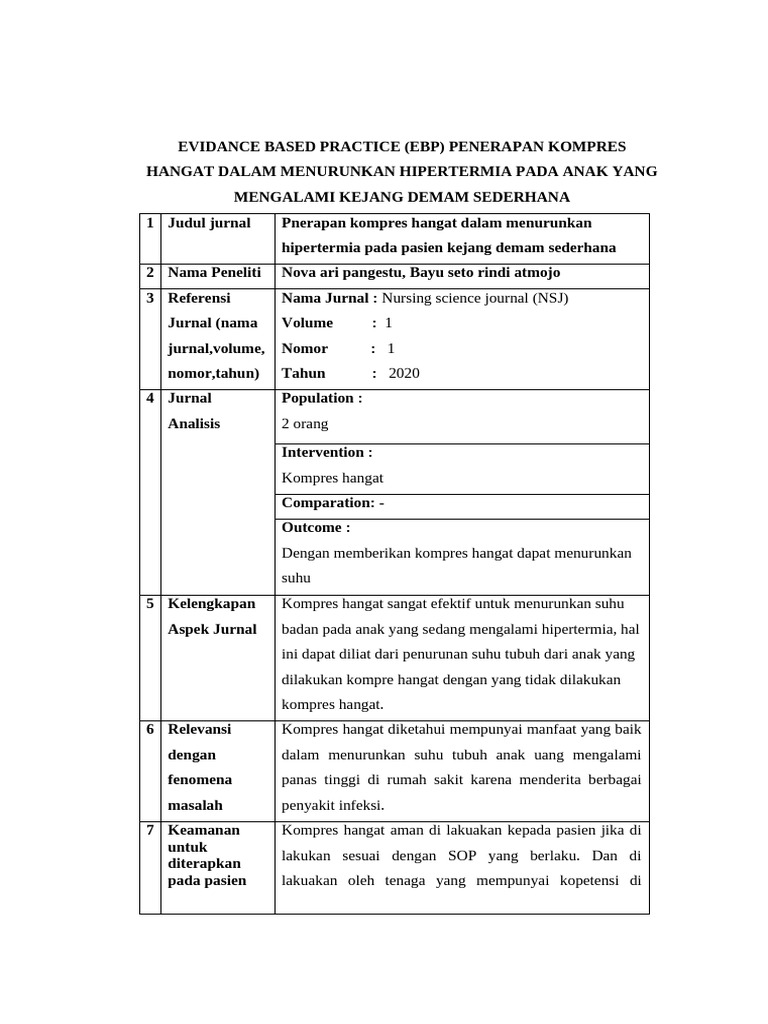 EBP Kompres Hangat | PDF